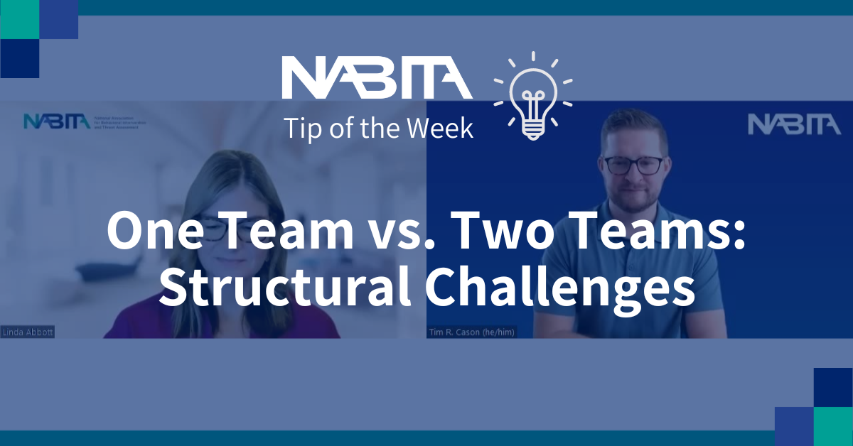 Tip of the Week: One Team vs. Two Teams – Structural Challenges - NABITA